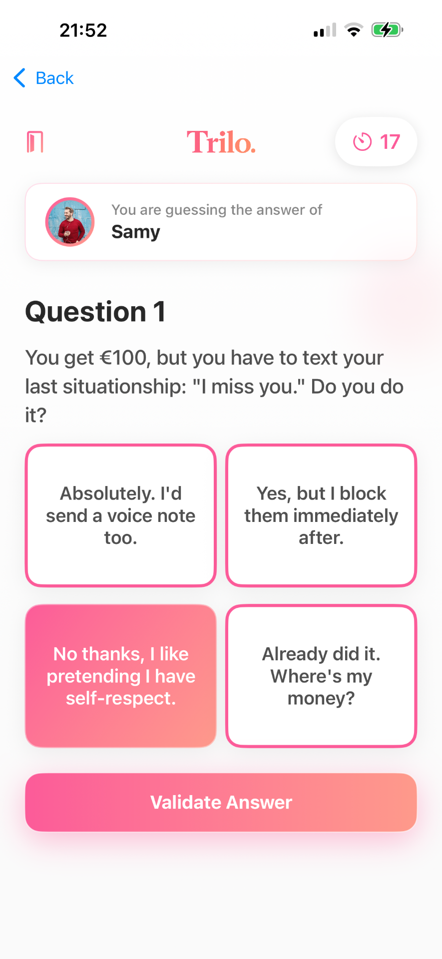 Trilo - Discover who knows you best